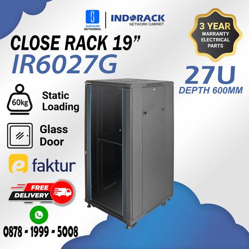 Jual IR6027G - Close Rack INDORACK Glass Door Rak Server 27U Depth ...