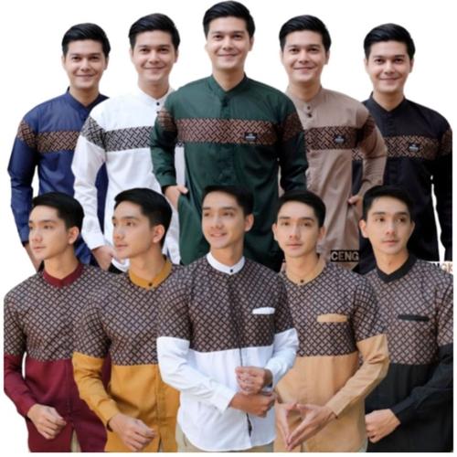 Jual Baju koko muslim pria dewasa motif nabawi koko lengan panjang 2023 - M - Merah, L - Kab ...