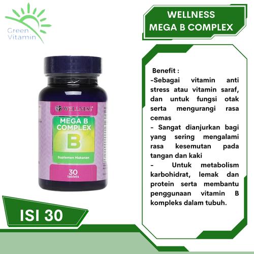 Jual Wellness Mega B Complex 30 Tab BPOM Kompleks Original - Jakarta ...