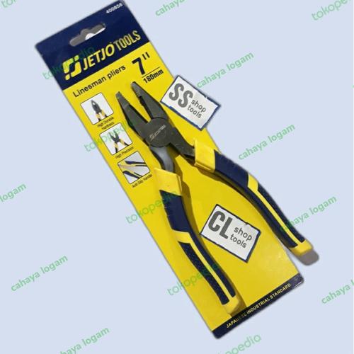 Jual TANG KOMBINASI 7" potong kupas kabel jepit jetjo gagang karet ...