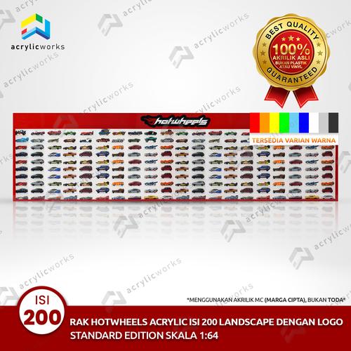 Jual RAK HOTWHEELS ACRYLIC ISI 200, DENGAN LOGO MODEL MEMANJANG SKALA 1 ...