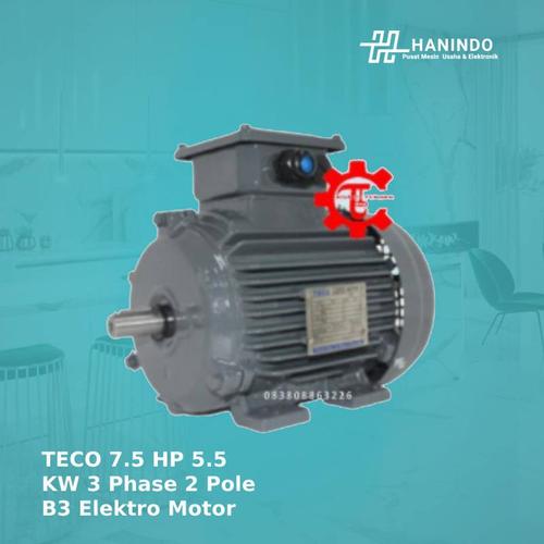 Jual TECO 7.5 HP 5.5 KW 3 Phase 2 Pole B3 Elektro Motor/dinamoMotor Induksi - Kota Bandung ...
