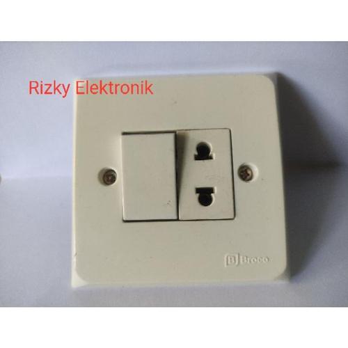 Jual Stop Kontak Rata + Saklar Engkel Single Broco Allegra C25361 ...