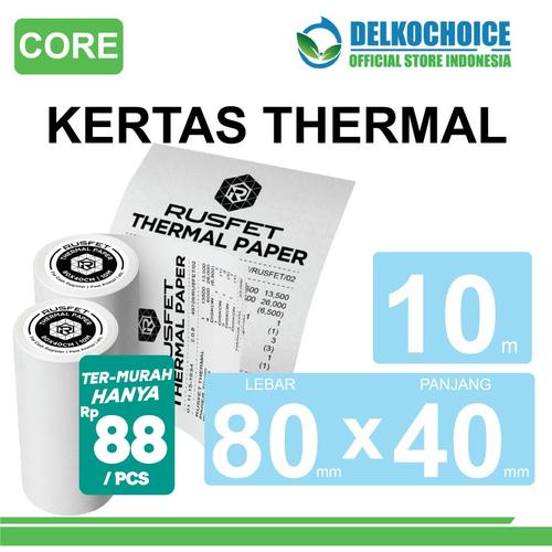 Jual Kertas Thermal Paper Core Printer Resi Termal Barcode POS 80x40mm ...
