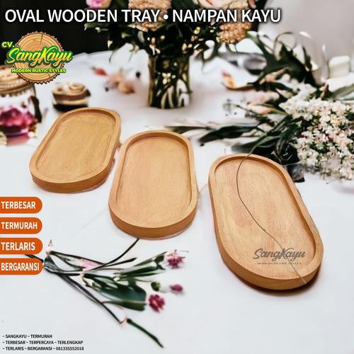 Jual Nampan besar panjang oval piring saji wooden serving plate tray ...