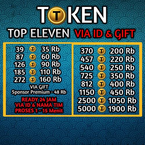 Jual TOKEN TOP ELEVEN ID ONLY - 87T ID - Kota Tangerang - RV STORE Official | Tokopedia