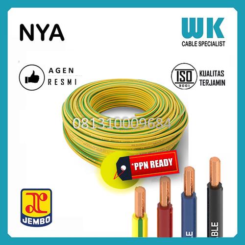 Jual Kabel listrik JEMBO NYA 1,5 mm, 1 roll@ 100 meter - Kuning/Hijau ...