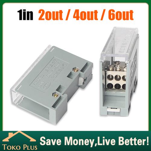 Jual Terminal Block Rail Distribution Box One in Multiple out Junction Box - 2out - Kota Cimahi ...