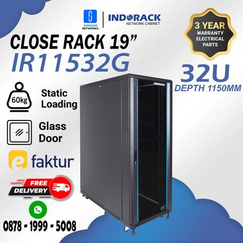 Jual IR11532G - Close Rack INDORACK Glass Door Rack Server 32U Depth ...