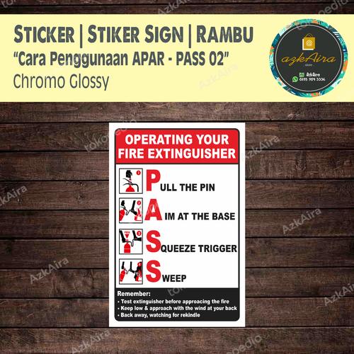 Jual Sticker Stiker Sign Penggunaan APAR - PASS 02 - S (15x22.5 cm ...