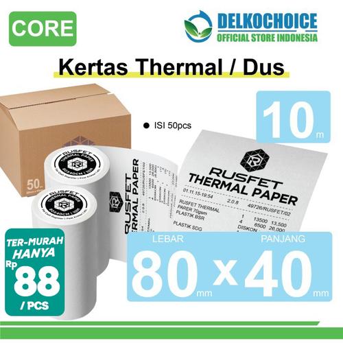 Jual Kertas Thermal Core Kertas Printer Resi Barcode POS 80x40mm DUS ...