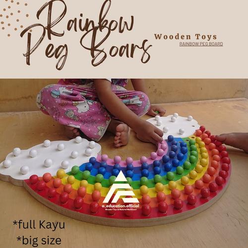Jual Rainbow Peg Boards Sorting Warna A Education - Tanpa Box Putih ...