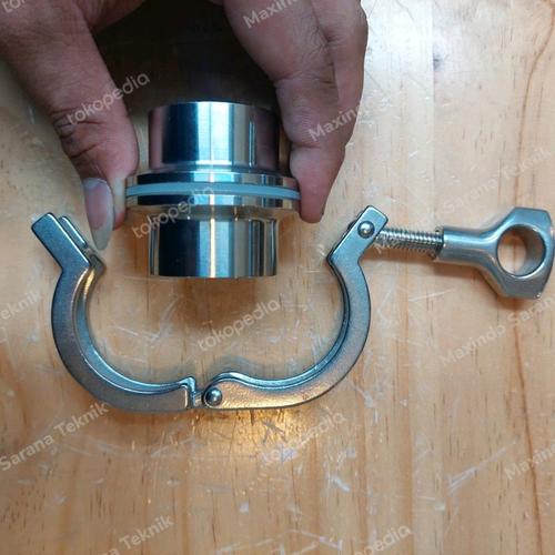 Jual Clamp Ferrule Sanitary Complete Stainless SS304 3/4" Inch komplit ...