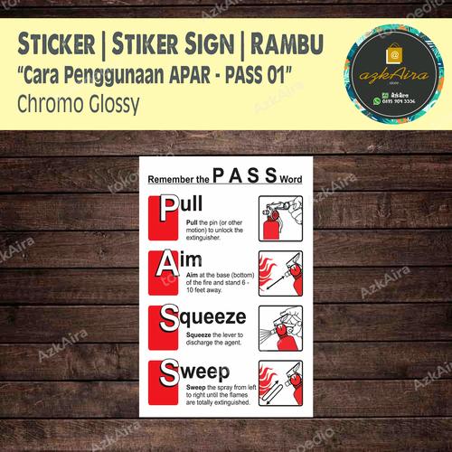 Jual Sticker Stiker Sign Penggunaan APAR - PASS 01 - XS (10x15 cm ...