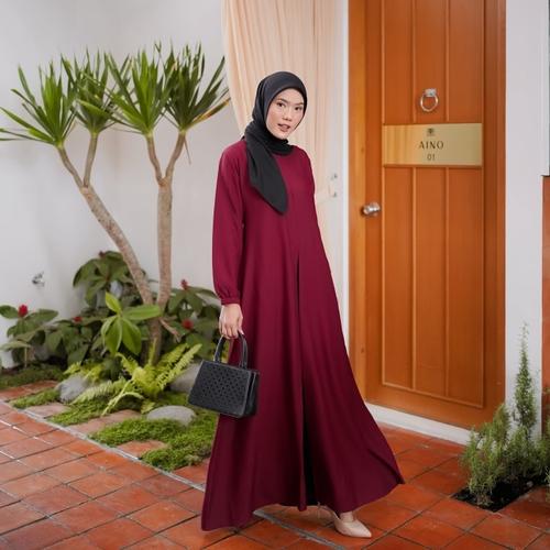 Promo Alea Dress Maroon by TUBITA – Gamis Polos Abaya Syari - XXL ...