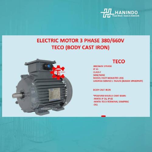 Jual TECO 10 HP 7.5 KW 3 Phase 2 Pole B3 Elektro Motor/dinamo/Motor Induksi - Kota Bandung ...