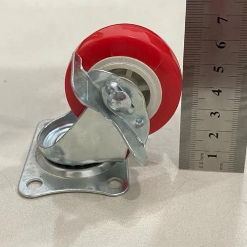 Jual roda nilon merah rem 2 inchi roda nelon nylon steling rak kaca ...