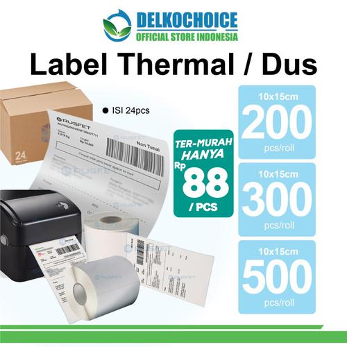 Jual Label Thermal Sticker Kertas Printer Resi Stiker Barcode POS DUS ...