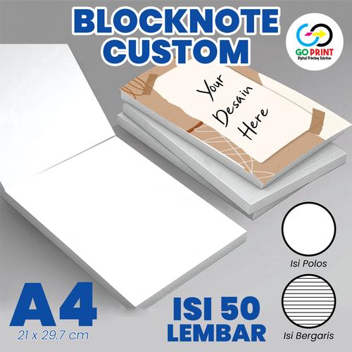 Jual Blocknote Custom A4 - Isi 50 Lembar (100 Halaman) - A4 Polos ...