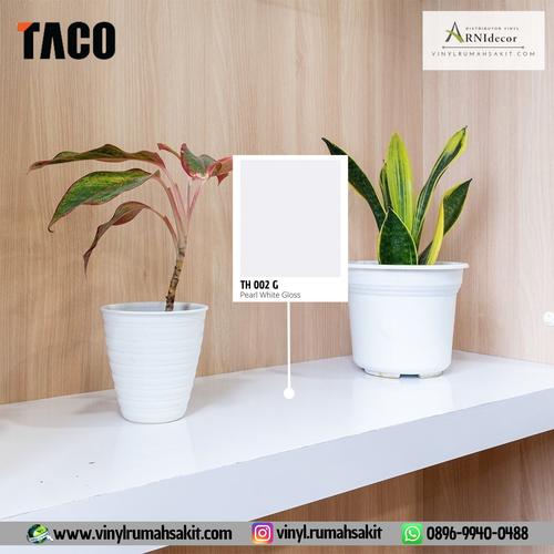 Jual TACO HPL Solid Gloss TH 002 G - Pearl White Gloss [No Sticker ...