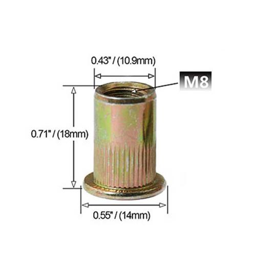 Jual M3/M4/M5/M8/M10 Mur Rivet Nut/Rivnut/Flat Nut 50pcs - M8(50PCS ...