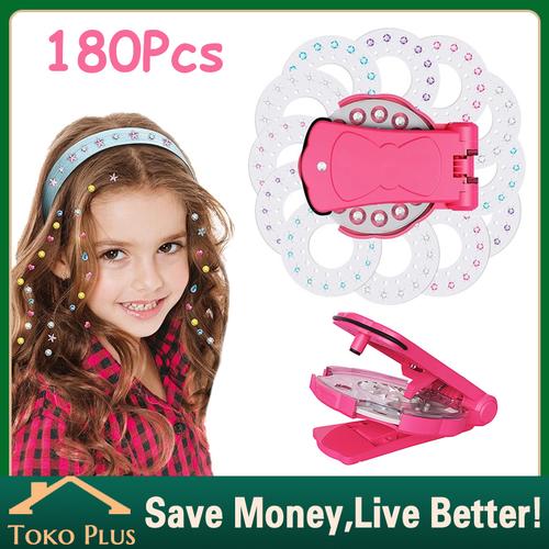 Jual Deluxe Set Gem Stapler Little Kids Hair Gems Kit DIY Hair Design ...