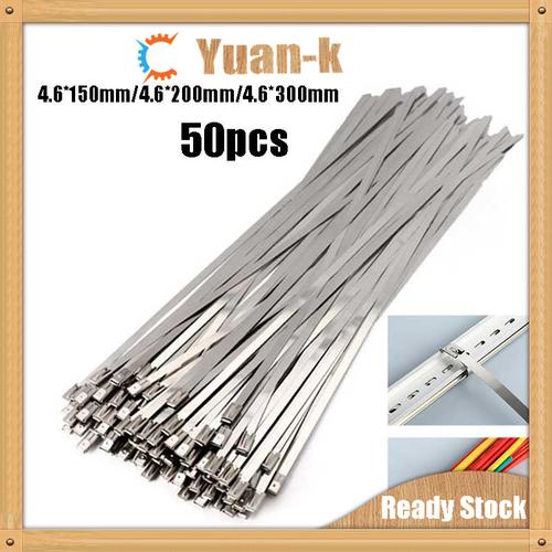 Jual 50PCS Kabel Ties Stainless Steel Metal 15/20/30cm Baja High ...