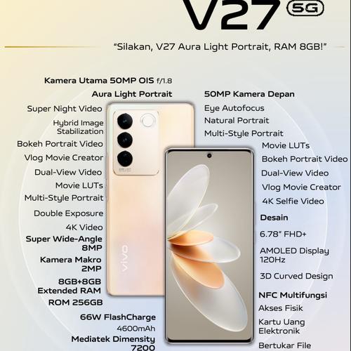 Jual VIVO V27 5G ram 8+8/256 Gb original garansi resmi bisa kredivo ...