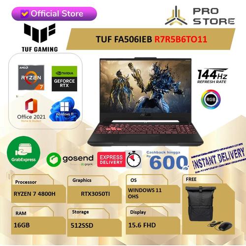 Promo ASUS TUF FA507RC RYZEN 7 6800H 8GB 512SSD RTX3050 4GB W11+OHS 15 ...