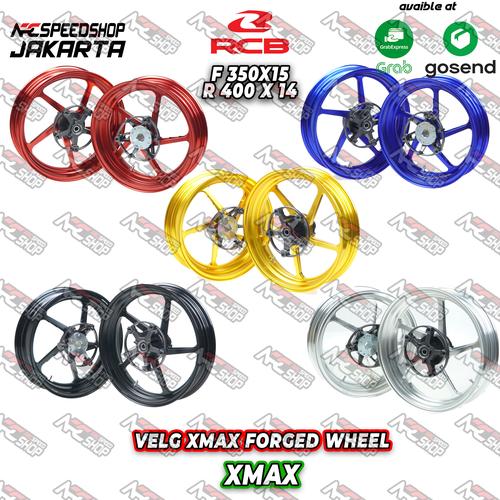 Jual Velg XMAX Original RCB Forged Wheel F 350x15 & R 400 x 14 Black ...