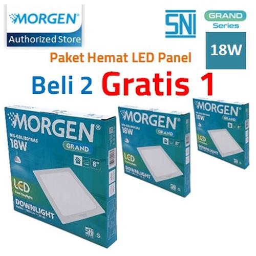 Jual MORGEN LED Panel Grand 18W Beli 2 Gratis 1 Lampu Downlight Inbow ...