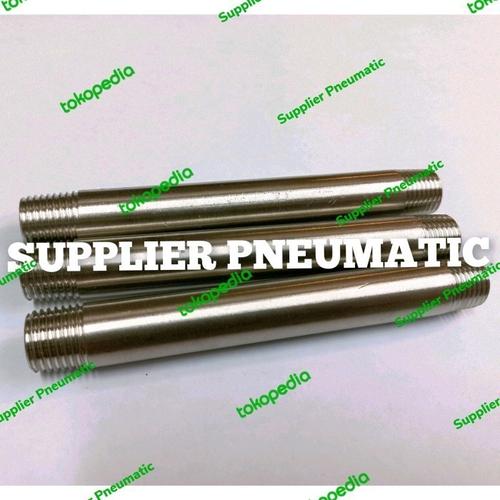 Jual LONG NIPPLE PIPE THREAD PIPA NEPEL SS304 DRAT 4" INCH PANJANG 10CM ...