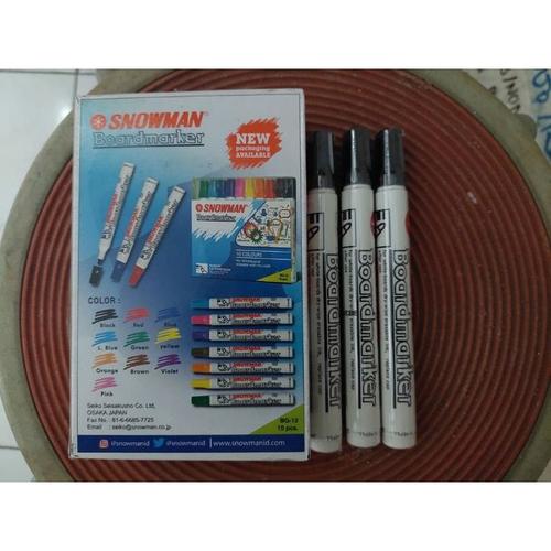 Jual [BOX ISI 12] SPIDOL WHITEBOARD MARKER SNOWMAN BG12 / SPIDOL BG-12 ...
