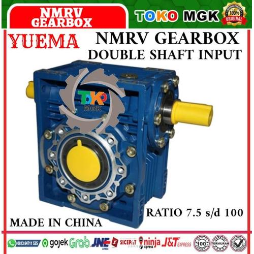 Jual GEARBOX YUEMA WORM GEAR DOUBLE AS NRV-E 110 RATIO 7.5 s/d 100 - 80B5 80-100 - Jakarta Pusat ...