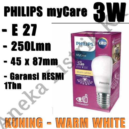 Jual PHILIPS LED BULB 3W 3 W Watt e27 KUNING 3000K 220V 3Watt Warm ...