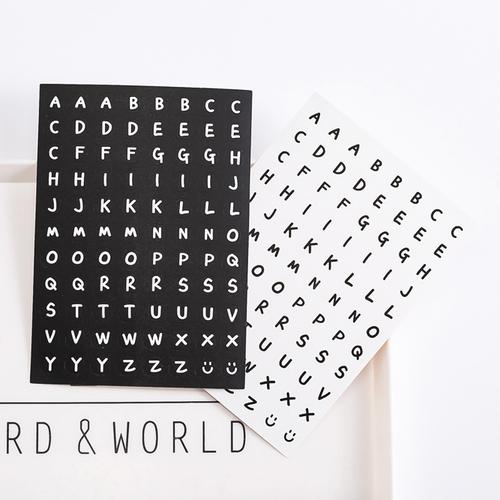 Jual [LBS] Sticker Alphabet Angka Capital BUJO Scrapbook - Black - Kab ...