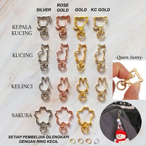 Promo Lobster Clasp Kucing Kelinci Sakura Keychain Gantungan Kunci Hook ...