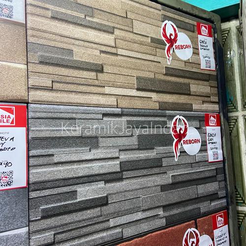 Jual ASIA TILE GINZA BROWN GREY 20 x 40 KERAMIK DINDING BATU ALAM ...