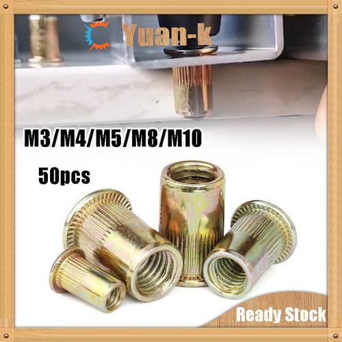 Jual 50pcs Rivet Nut Rivnut Flat Nut M3 M4 M5 M8 M10 - M4(50PCS) - Kota ...