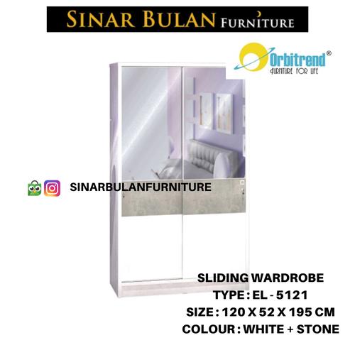 Jual LEMARI PAKAIAN 2 PINTU SLIDING PUTIH+CERMIN ORBITREND-BEST SELLER ...
