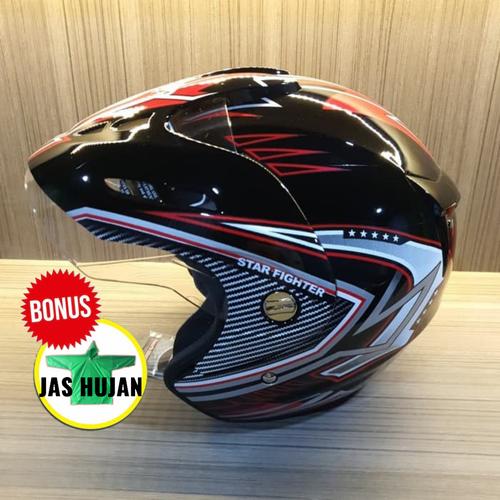 Promo HELM MOTOR SNI HALF FACE VISOR PC VIRTUE STARFIGTER ORIGINAL ALL ...