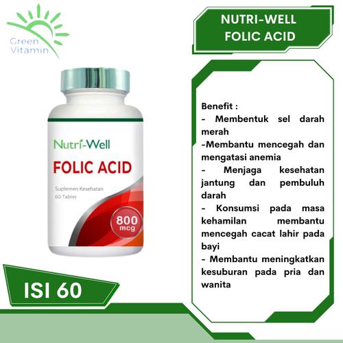 Jual Nutriwell Folic Acid (60 Tablets) - Jakarta Barat - Green Vitamin ...
