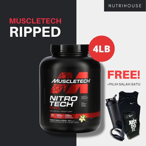 Promo Muscletech Nitrotech Ripped 4lb Nitro Tech Whey Protein Weight Loss - Chocolate, Singlet ...