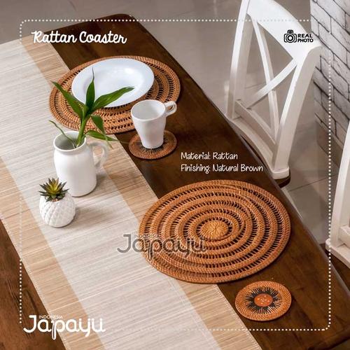 Jual Alas Tatakan Gelas Anyaman Rotan Rattan Inlay Coaster Table Decor ...