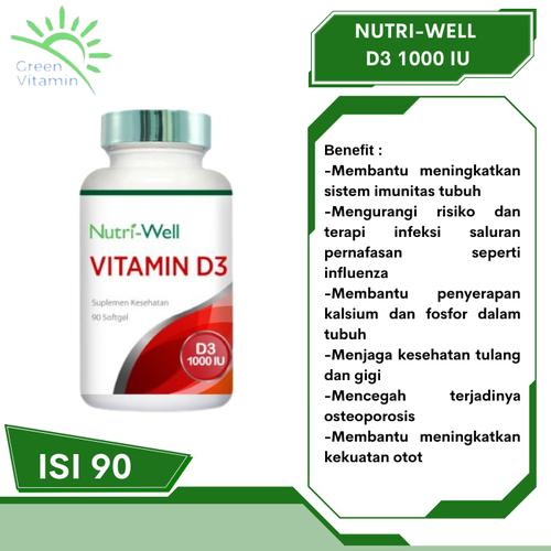Jual Nutriwell Nutri-Well Vitamin D3 1000 IU (90 Softgels) - Jakarta ...