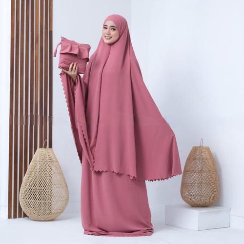 Promo Mukena Dewasa 3 in 1 Crinkle Airflow Lasercut Premium Lesti Viral - Blush Pink - Kota ...
