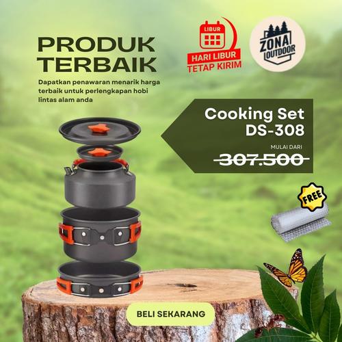Jual Nesting Cooking Set DS 308 Peralatan Masak Camping Outdoor ...