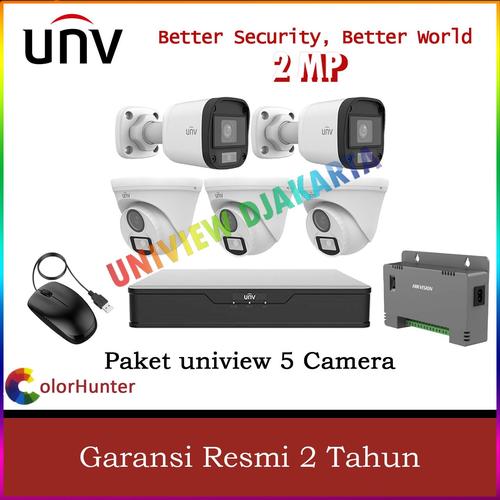 Jual Paket 5 Camera 2MP Uniview ColorHunter Full Color Lengkap Siap ...