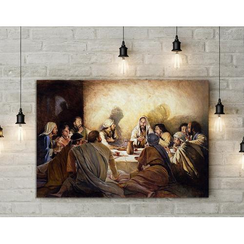 Jual Lukisan Perjamuan Terakhir Yesus Dengan 12 Murid uk 40x60 ...