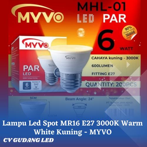 Jual Lampu Led Spot MR16 E27 6W 3000k Warm White Kuning - MYVO - Kab ...